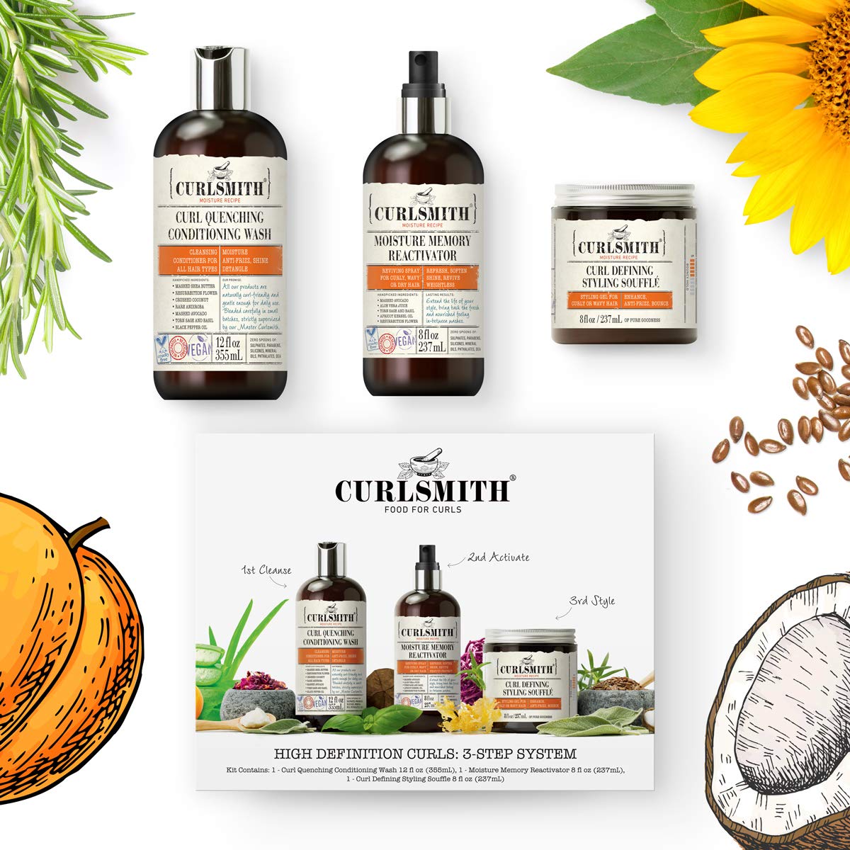 Curlsmith High Definition Curls 3-Step System Kit | Healthy Natural ...